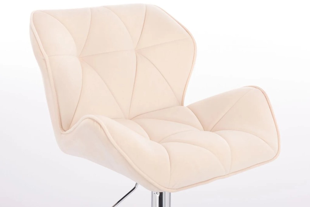 LuxuryForm DESIGN Barová židle MILANO VELUR na zlaté kulaté podstavě - krémová