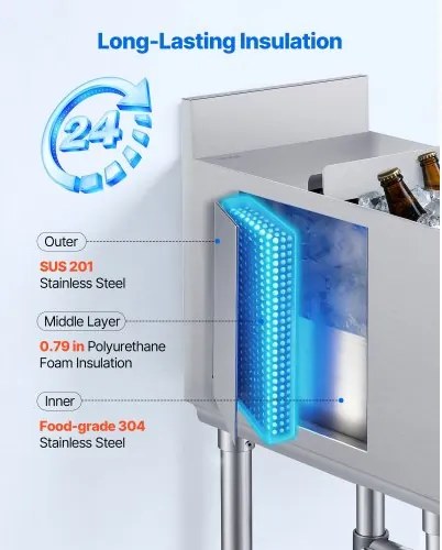 Komerční chladicí nádoba na led, Maximální kapacita 28 l VEVOR