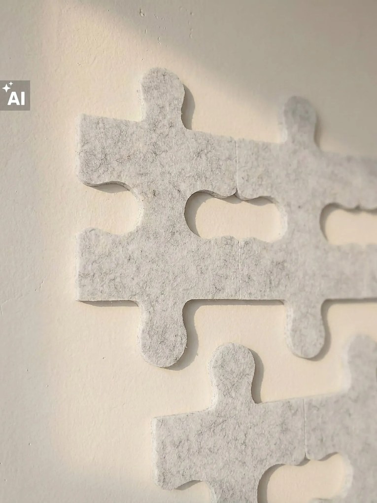 Sinsay - Sada plstěných nástěnných panelů ve tvaru puzzle 9 pack - šedá