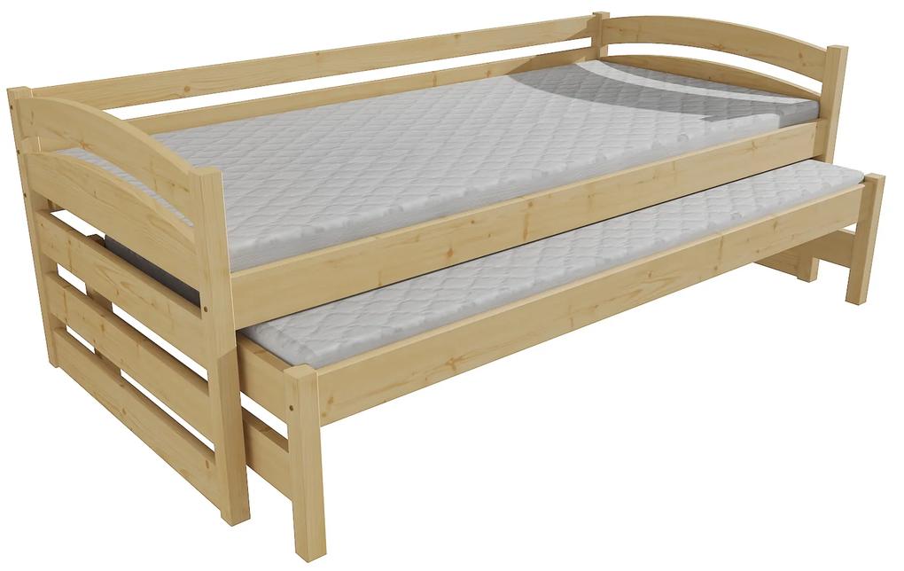 Vomaks Dětská postel s výsuvnou přistýlkou DPV 012 Rozměr: 80 x 180 cm, Barva: surové dřevo