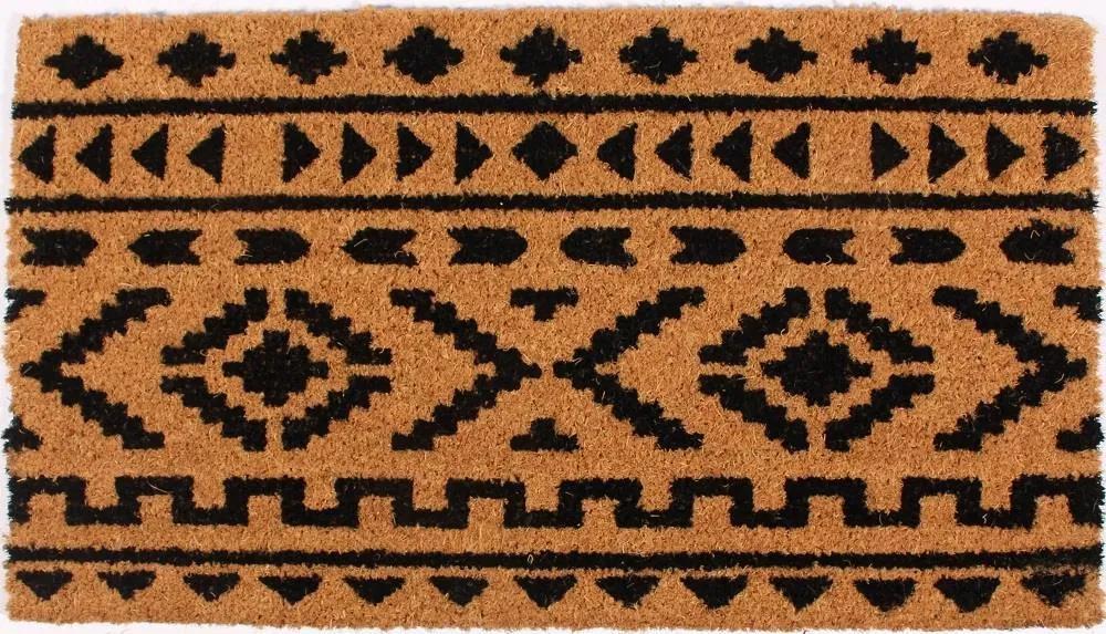 La finesse Kokosová rohožka Aztec Pattern, černá barva, přírodní barva, plast, proutí