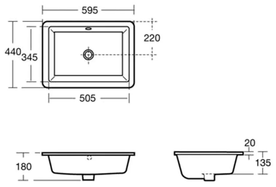 Ideal Standard Strada - Umyvadlo pod desku 59,5x43,5 cm, K077901