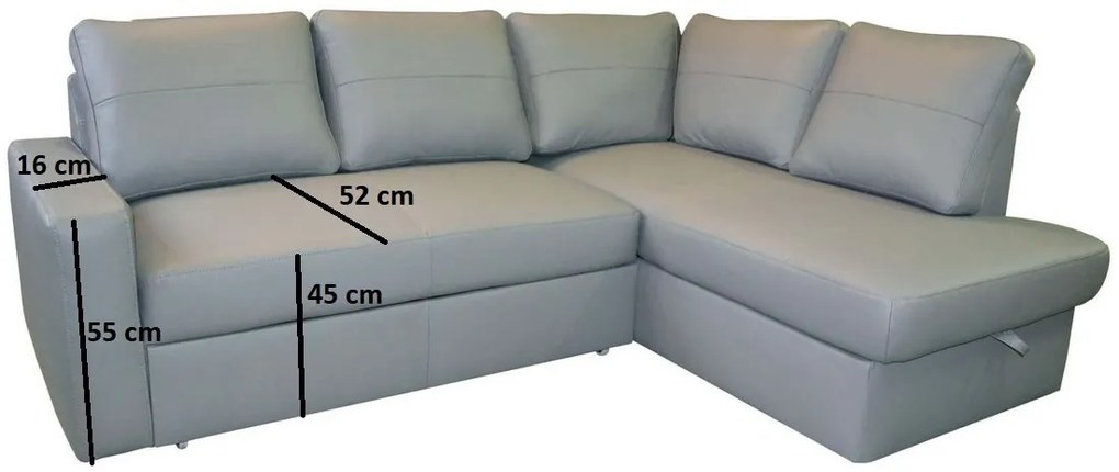 Casarredo - Komfort nábytek Rohová sedací souprava EDGAR rozkládací, s úložným prostorem, kůže/ekokůže | potah: kůže Cappuccino,Vyberte si provedení rohu:: roh na levé straně