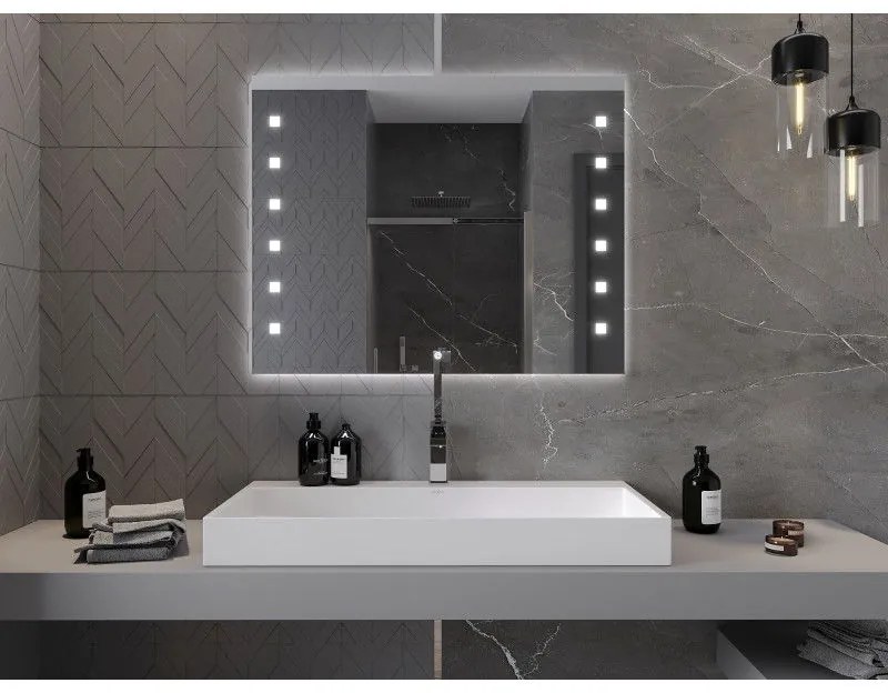 Mexen Ner, LED koupelnové zrcadlo s podsvícením 100x80 cm, 6000K, ochrana proti zamlžování, 9809-100-080-611-00