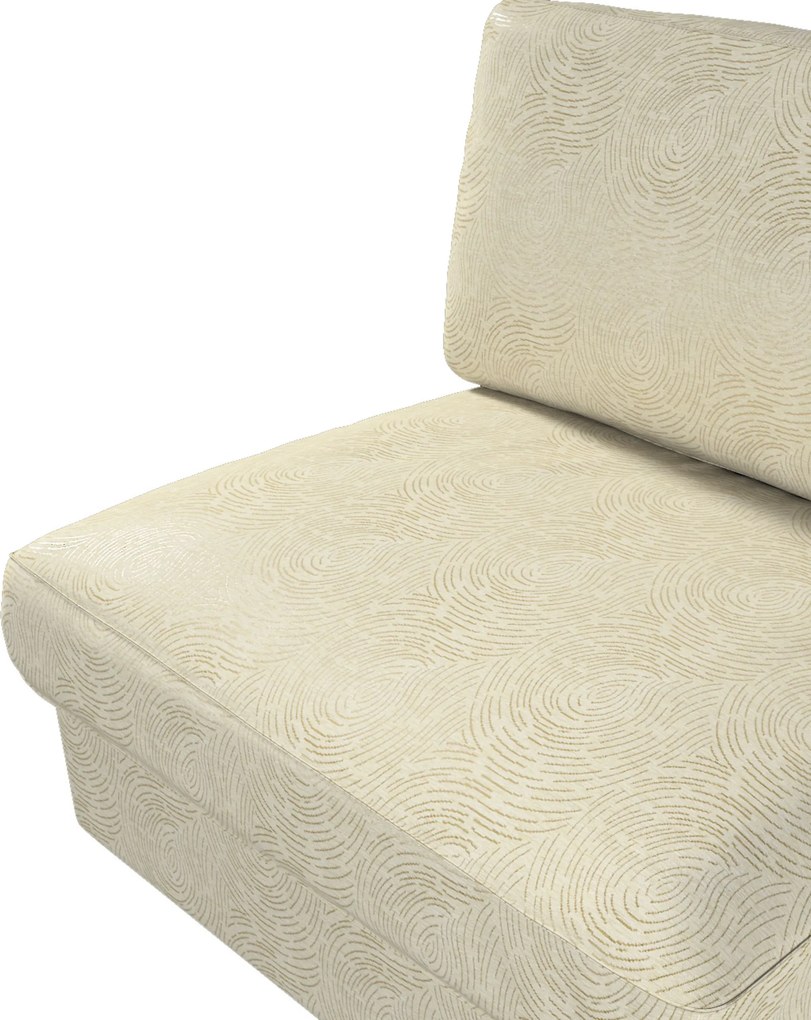 Potah na neskládací křeslo IKEA Kivik barva béžová látka lesklé, pletený vzor, vzorované