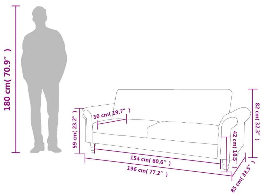 vidaXL Marketos Konvertibilní 2místná pohovka s područkami umělý semiš hnědá
