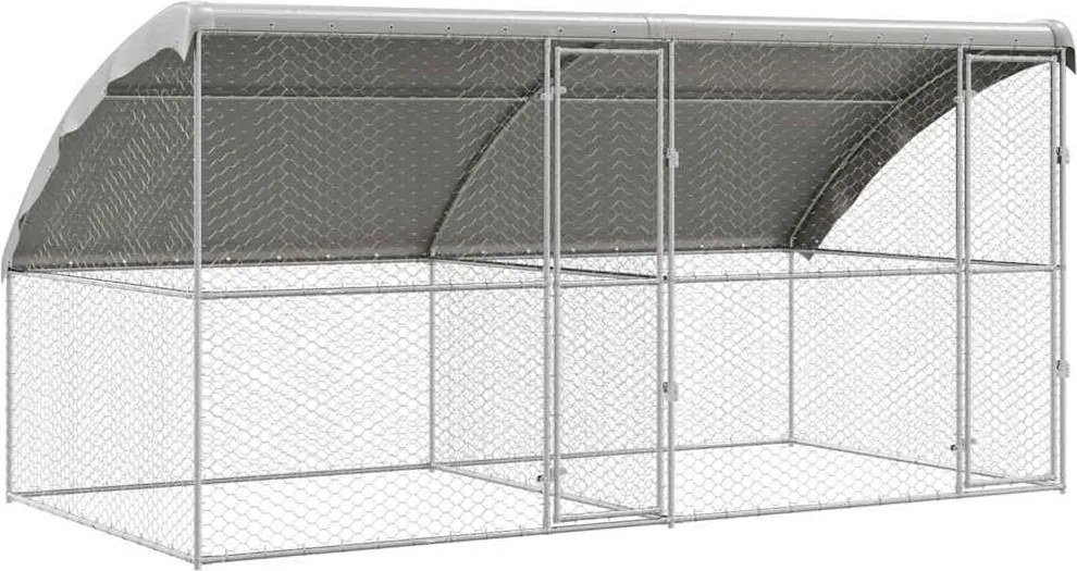 Psí kennel 2 ks Stříbrná 4 x 2 x 2 m Pozinkovaná ocel 3368325