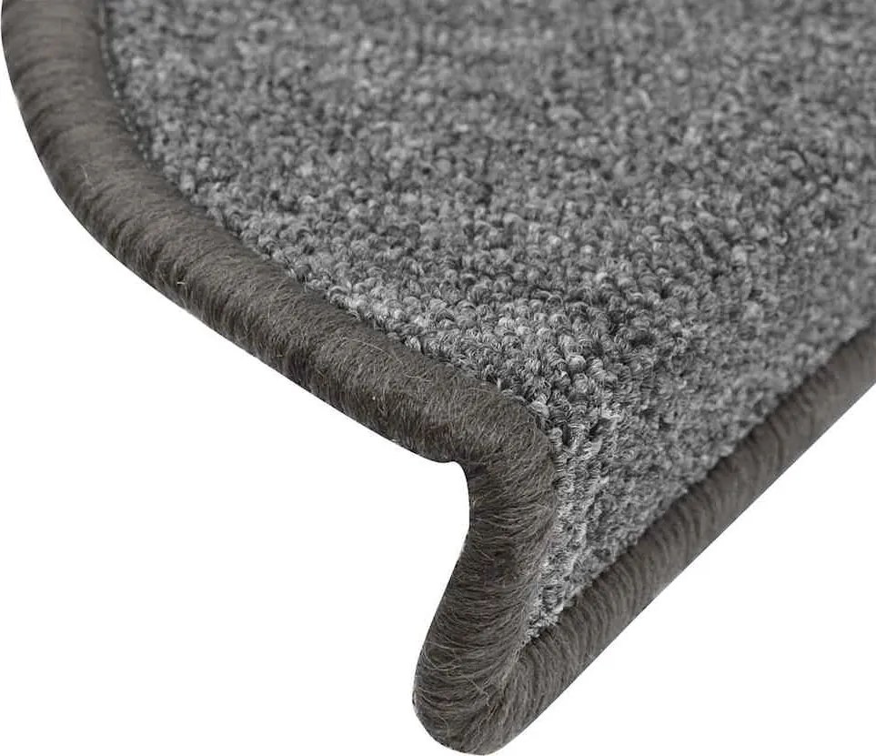 Schodové rohože 10 ks 56 x 17 x 3 cm tmavě šedé, půlkulaté 149737