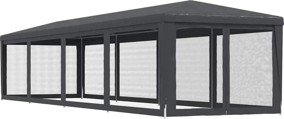 Party stan s 10 síťovanými bočnicemi antracitový 3 x 12 m HDPE 319249