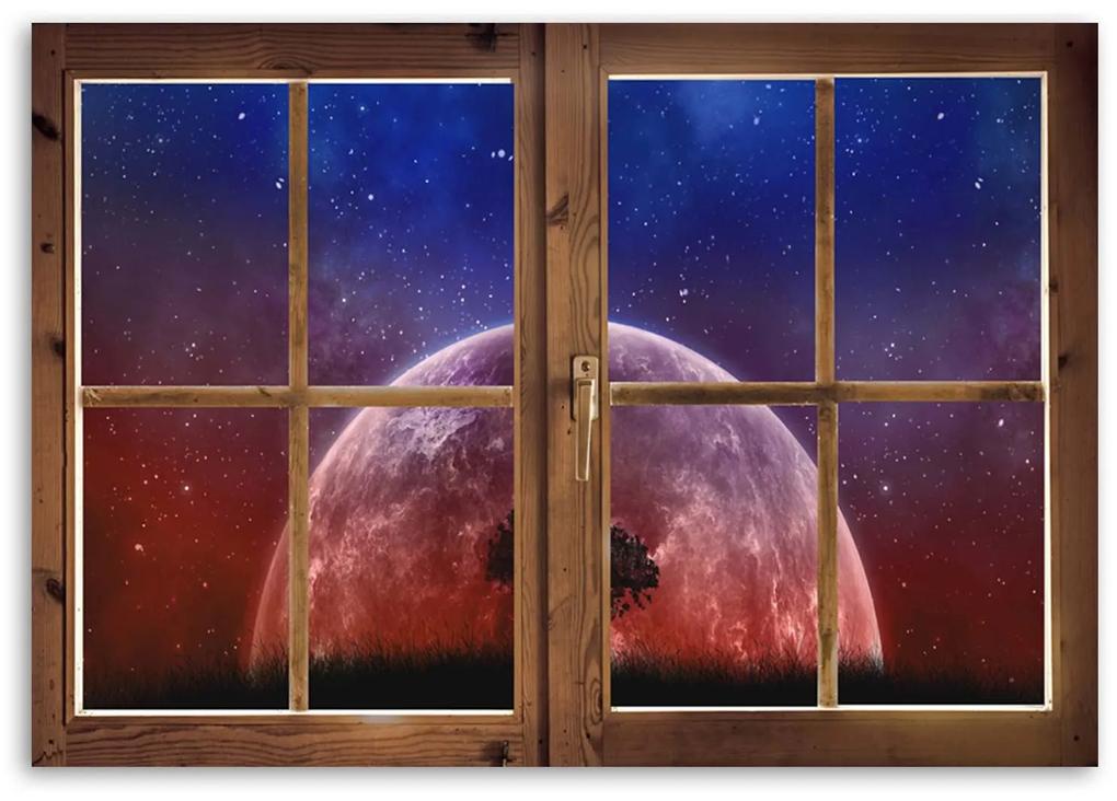 Gario Obraz na plátně Okno - pohled na Měsíc Rozměry: 60 x 40 cm