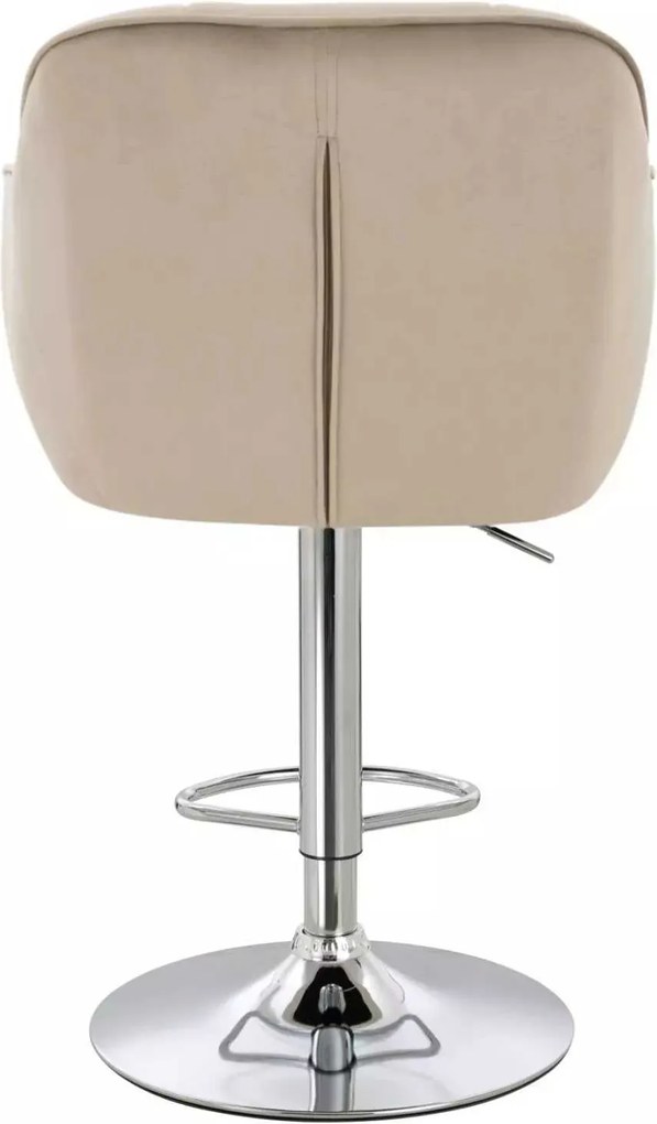 LuxuryForm DESIGN Barová židle AVOLA VELUR na stříbrné kulaté podstavě - latte