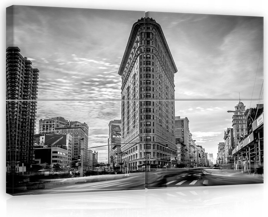 Obraz 120x80 New York Flatiron město architektura monochromatické