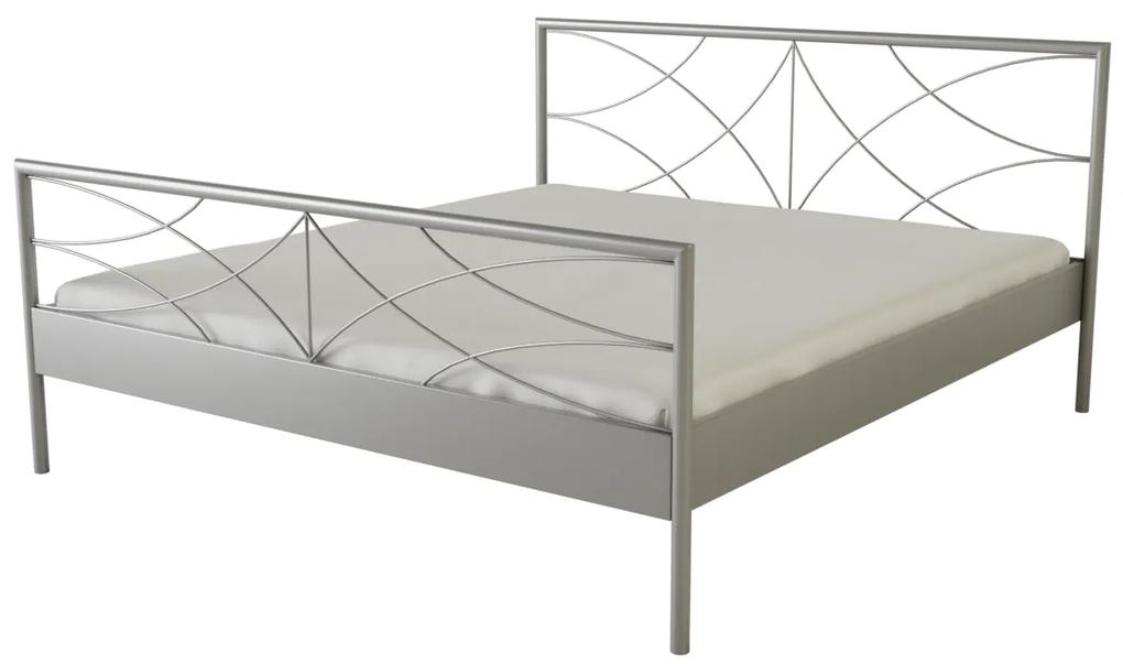 Nábytek ATIKA s.r.o. Kovová postel Bow Povrchová úprava: stříbrná RAL 9006, Rozměr: 140 x 200 cm