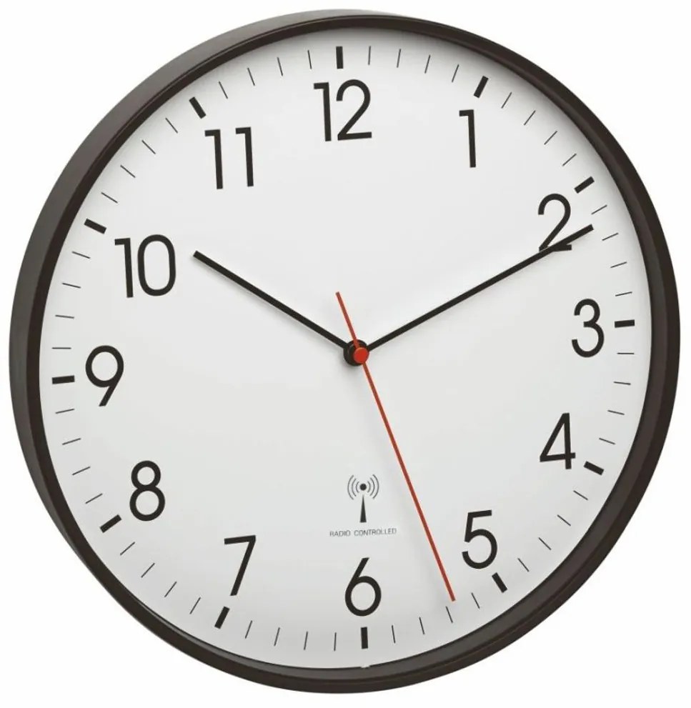Nástěnné hodiny řízené rádiovým signálem TFA 60.3537.01 - černé