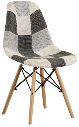 Jídelní židle PATCHWORK bílo-šedé 4 ks - skandinávský styl