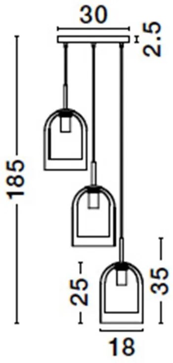 Nova Luce Závěsné svítidlo VELOR dvouvrstvé šampaň sklo E27 3x12W