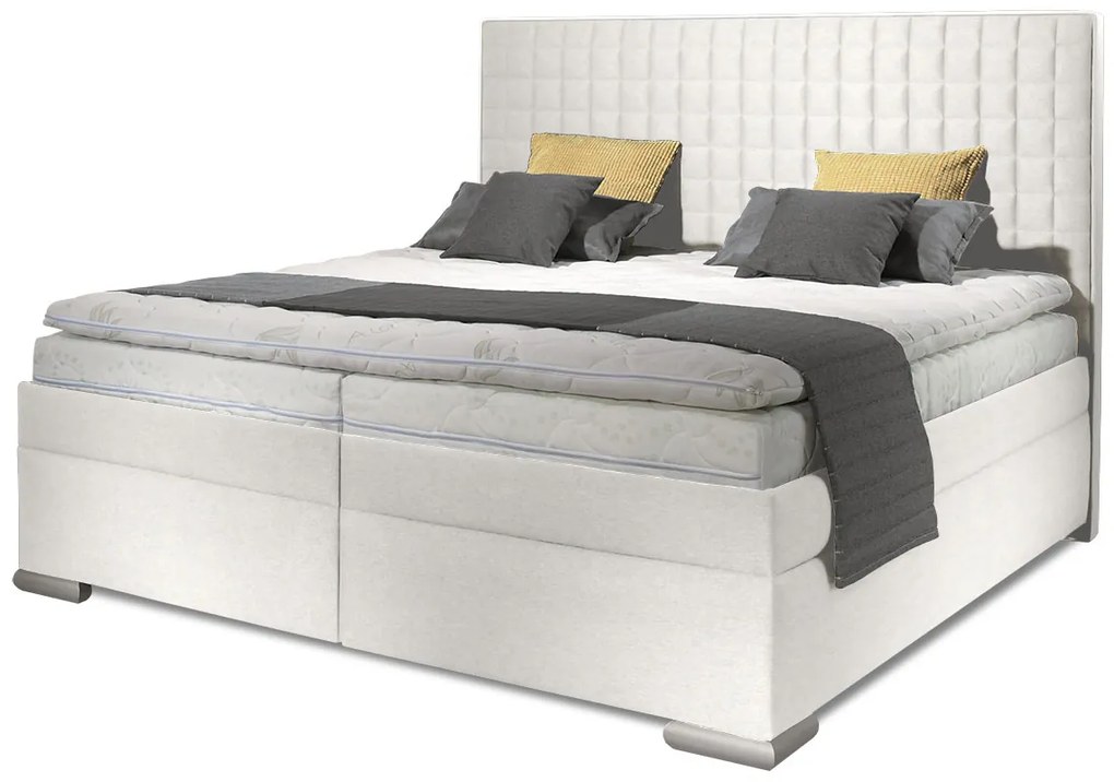 New Design Rialto Boxspring 200x200cm bílá ekokůže