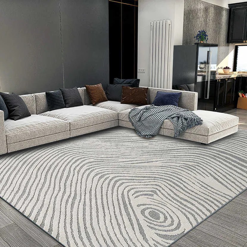 TZ Šedý obdélníkový pruhovaný koberec Strado Polo Cloud se zebrovým vzorem Rozměr: 120x170 cm