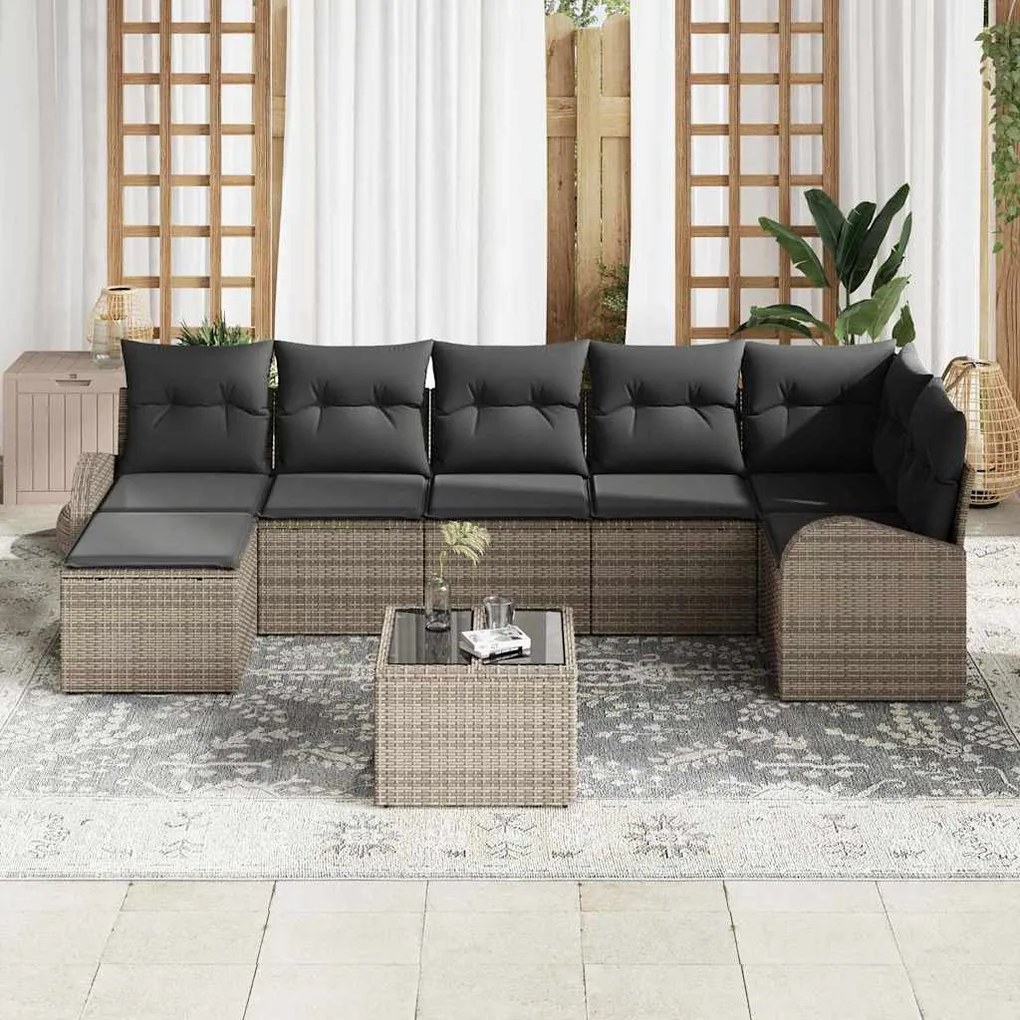 Set pohovek 8 ks Šedá polyratan 3354808