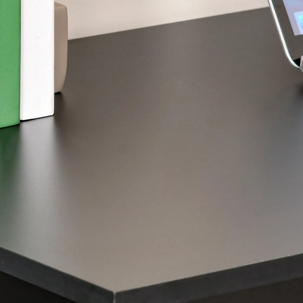 HOMCOM Počítačový stůl s úložným prostorem, 6 otevřenými přihrádkami, počítačový stůl do ložnice, studia, 120 x 55 x 120 cm, černý