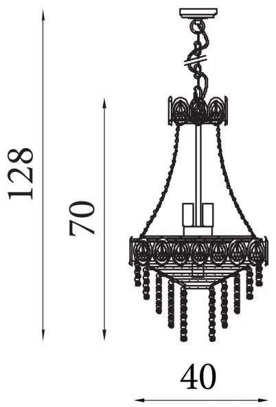Searchlight 1611-6SB - Lustr na řetězu LOUIS PHILLIPE 6xE14/60W/230V