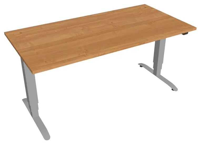 Elektr. nastavitelný stůl 160x80 - HOBIS MOTION MS 3 1600 Dekor stolové desky: olše, Barva kovové podnože: stříbrná