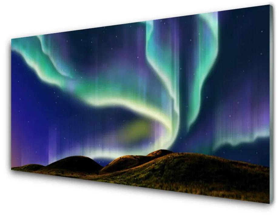 akrylový obraz Polární Záře Krajina 140x70 cm