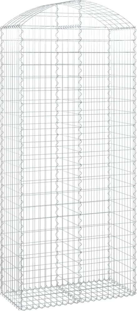 Klenutý gabionový koš 100 x 50 x 220/240 cm pozinkované železo 153441