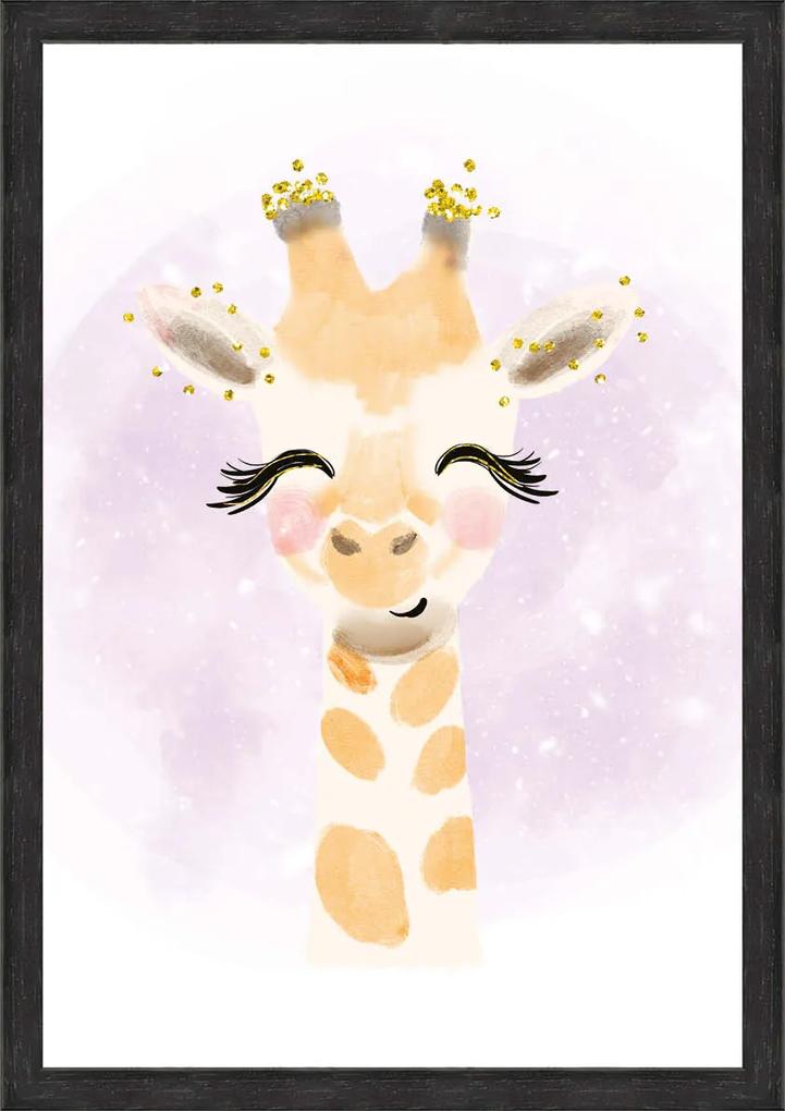 Plakát zvířátka žirafka - Obraz, Plakát Velikost: A3 - 29,7x42 cm, Volba rámu: bez rámu, Dekorace: bez dekorací