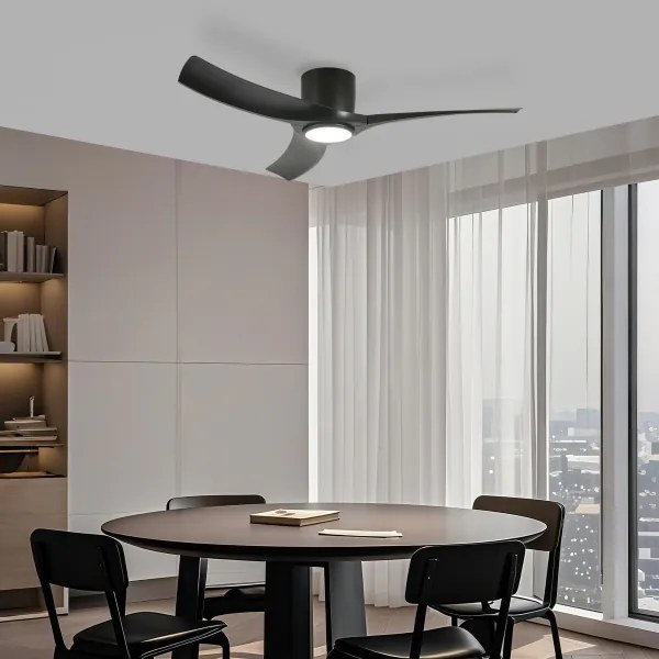 ZEVENTI - LED Stropní ventilátor ORBITO LED/24W/230V Wi-Fi Tuya černá + DO