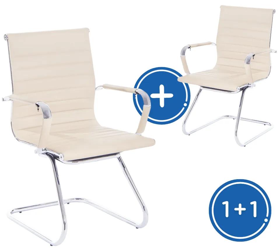 Konferenční židle Prymus K 1 + 1 ZDARMA, krémová