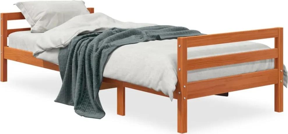 vidaXL Rám postele 80 x 200 cm masivní borové dřevo [821630] Barva: Bílá