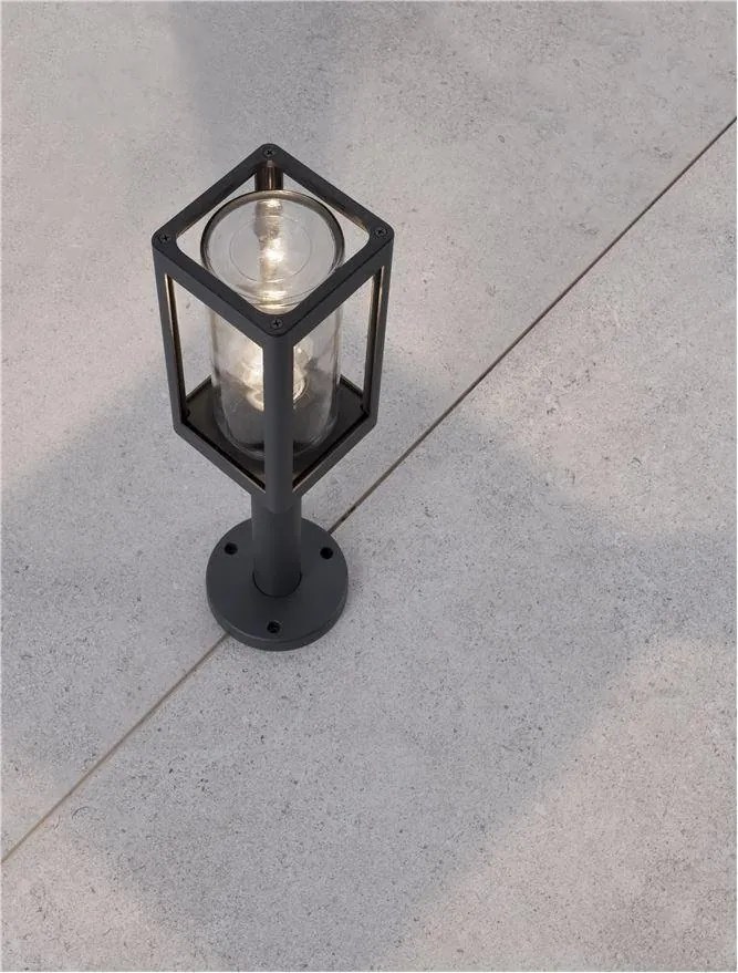NV 9060193 Venkovní sloupkové svítidlo FIGO tmavě šedý hliník a čiré sklo E27 1x12W 220-240V bez žárovky IP54 - NOVA LUCE