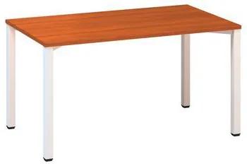 Alfa Office  Konferenční stůl Alfa 420 s bílým podnožím, 140 x 80 x 74,2 cm, rovné provedení, dezén třešeň