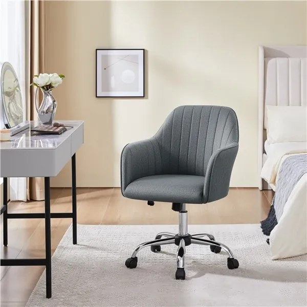 Kancelářská židle Yaheetech – tmavě šedá, 60 cm (šířka) × 61 cm (hloubka) × 83 cm – 92,5 cm (výška) (267660313202)