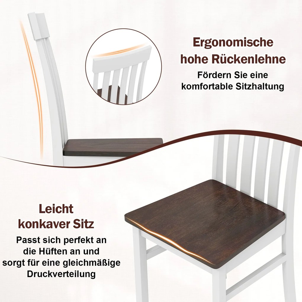 Costway Sada 2 jídelních židlí bezruké kuchyňské židle s ergonomickým opěradlem