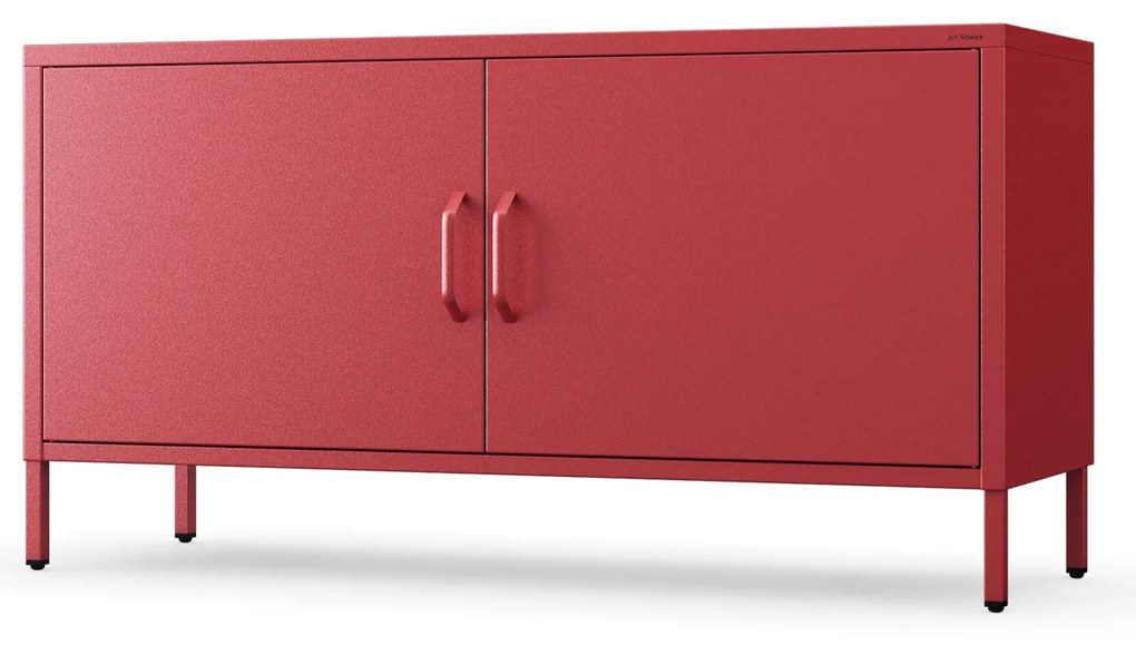 TV skříňka kovová na nožičkách červená, 1150x595x400 mm: ROSA Modern