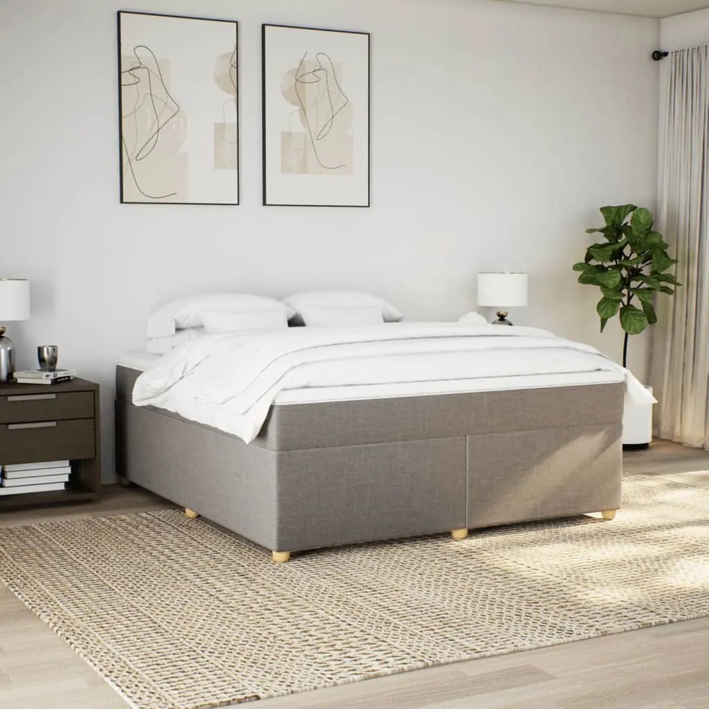 Box spring postel s matrací taupe 180x200 cm textil 3285398