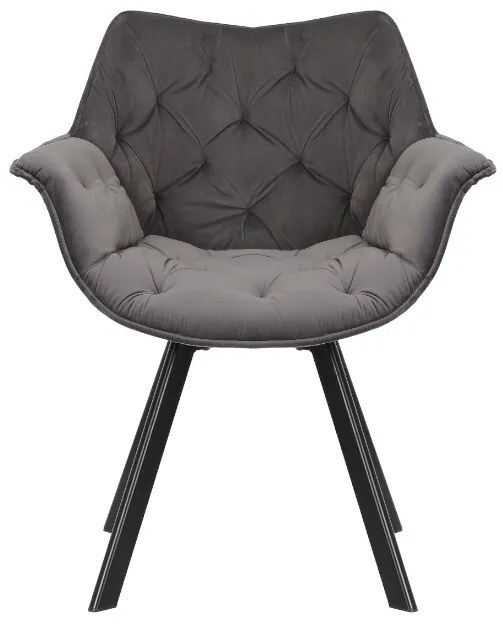 Designová otočná židle Kiara II šedý samet