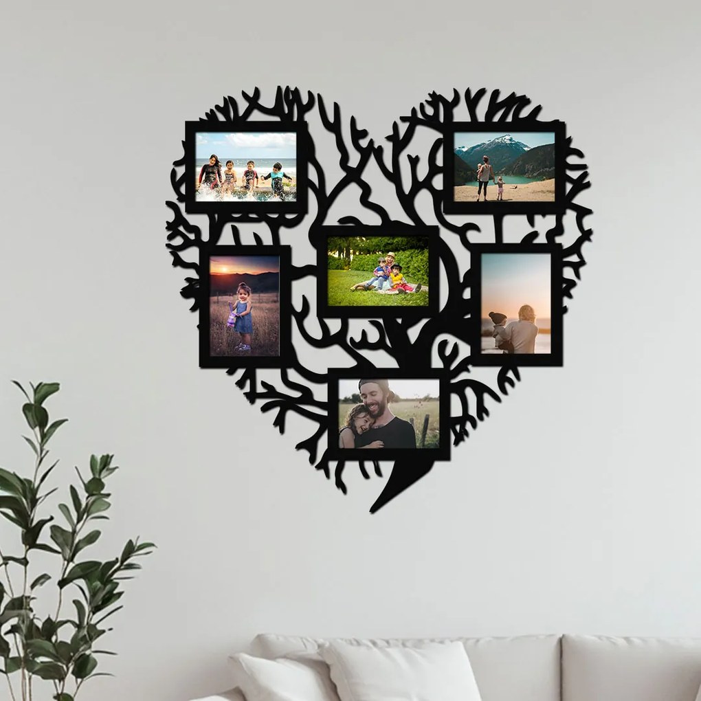 dřevo života Dřevěný fotorámeček Srdcový strom II Zvolte barvu dekoru: Wenge, Velikost fotografie: 13x18