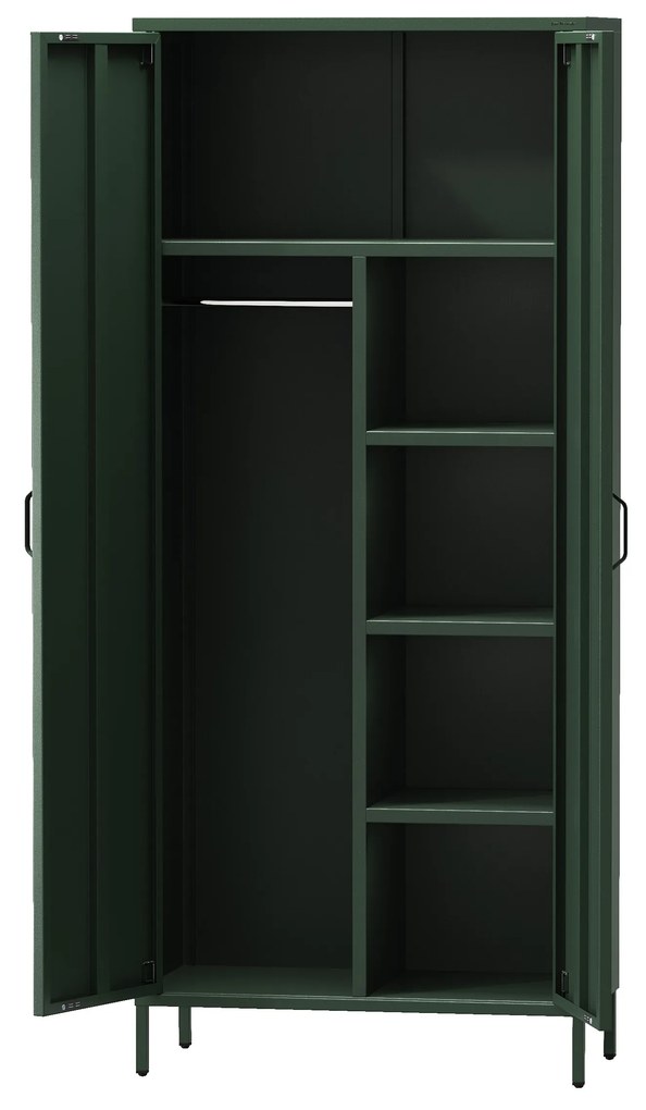 Šatní skříň FLAVIO, 800 x 1850 x 450 mm, Modern: zelená láhev barva