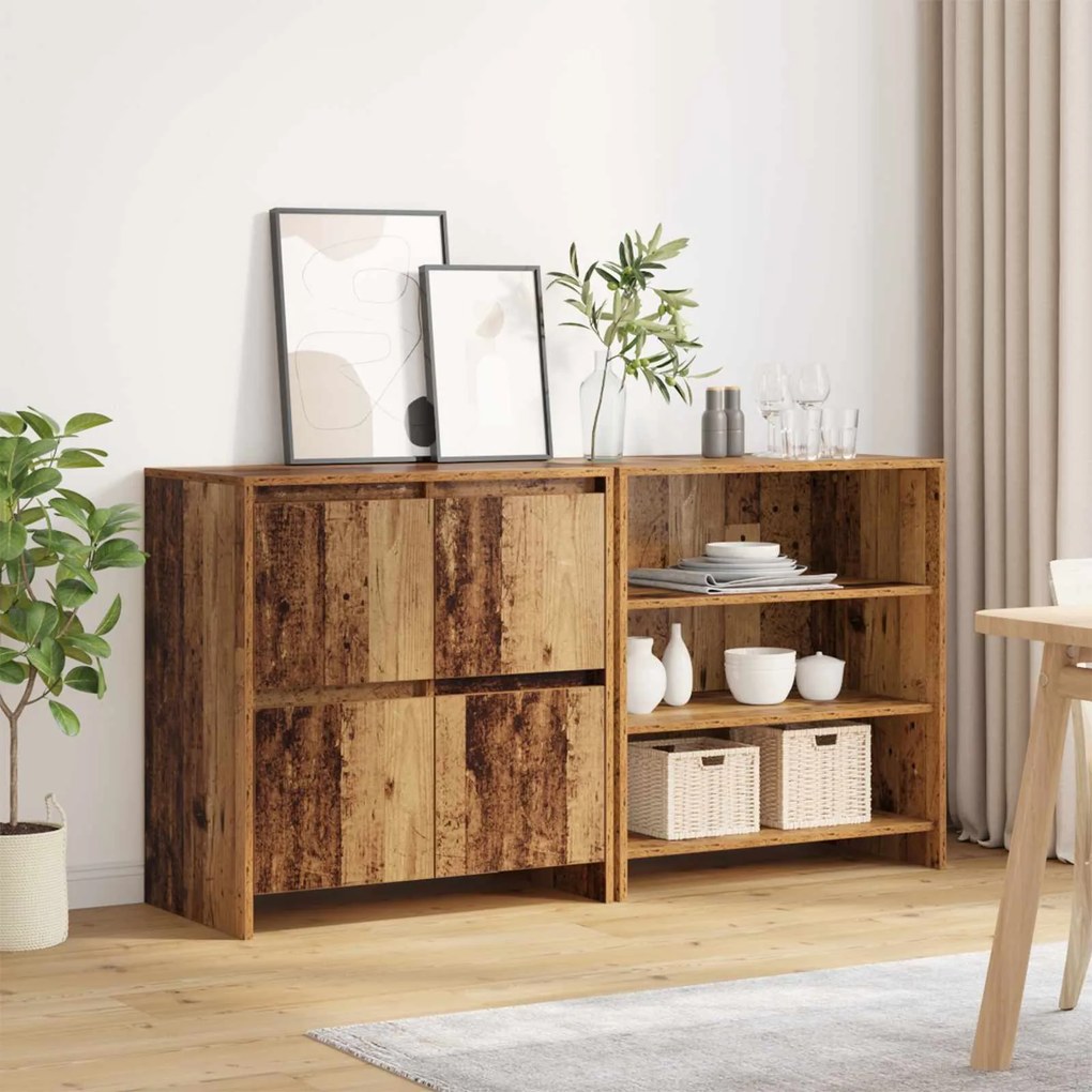 Servírovací skříň 2 ks Staré dřevo 70 x 41 x 75 cm 3393300