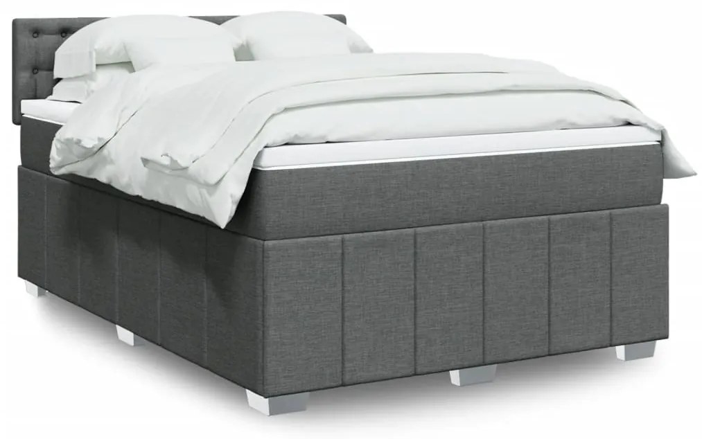 Box spring postel s matrací tmavě šedá 160x200 cm textil 3287134
