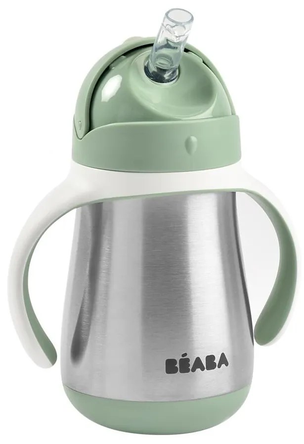Beaba Beaba - Termoizolační hrnek s brčkem 250 ml zelená FBB0006