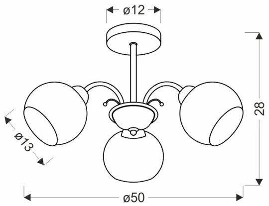 Lustr na tyči NESTOR 3xE27/40W/230V mosaz