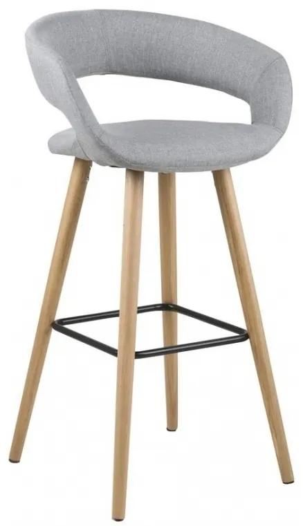 Barová židle Garry 98 cm, látka, světle šedá