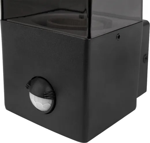 Venkovní nástěnné svítidlo se senzorem 1xE27/40W/230V IP44 černá/kouřová