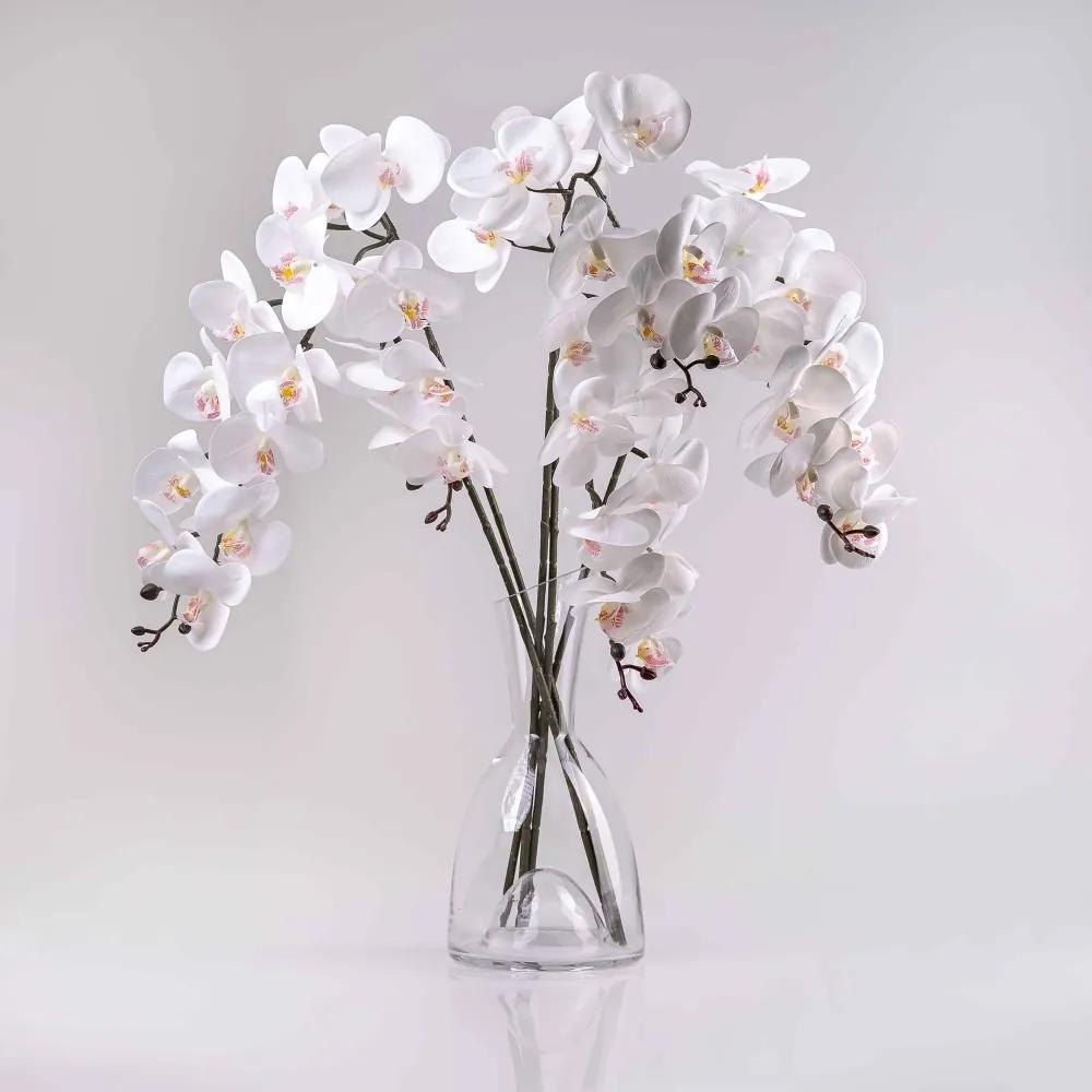 Umělá orchidea KLAUDIE bílá. Cena uvedena za 1 kus.