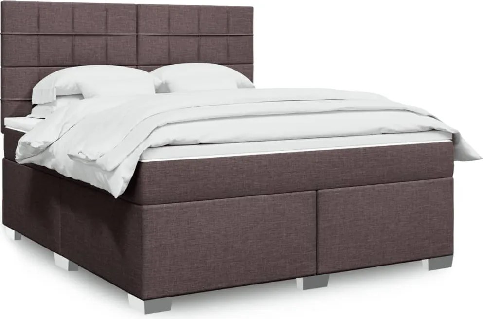 Box spring postel s matrací tmavě hnědá 180x200 cm textil 3290570