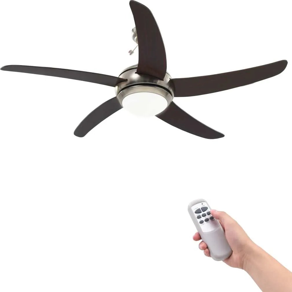 vidaXL Ozdobný stropní ventilátor se světlem 128 cm [50538] Barva: tmavě hnědá